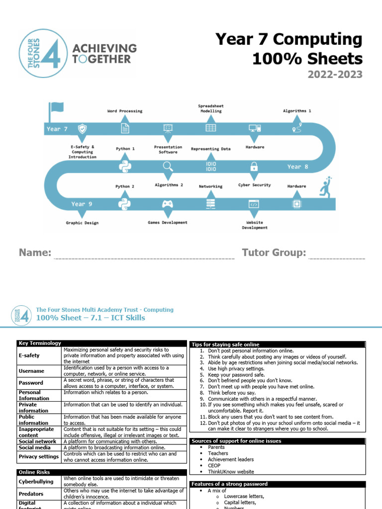 Year 7 ICT Skills Overview | PDF | Spreadsheet | Computer Hardware