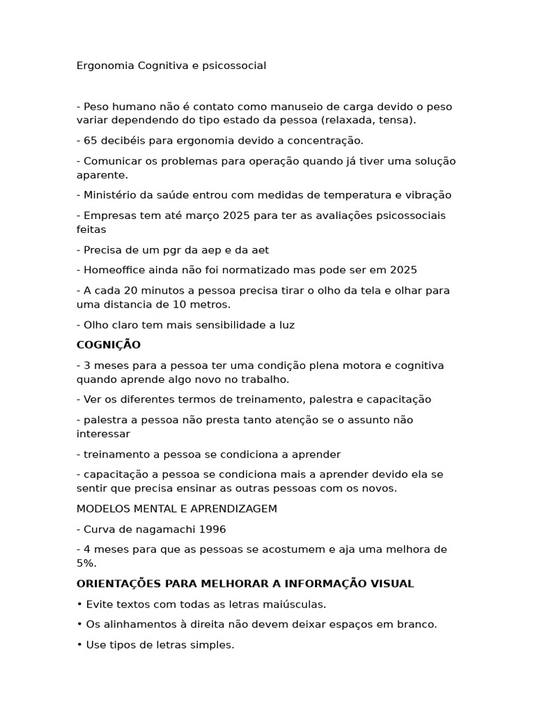 Ergonomia cognitiva - Lucy Mara Bau | PDF