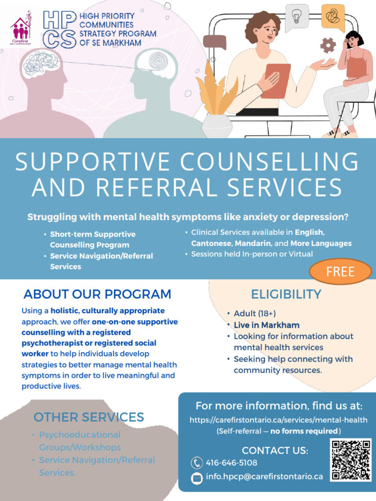 HPC-MH - Counselling Flyer (Nov 10) | PDF | Mental Health | Psychotherapy