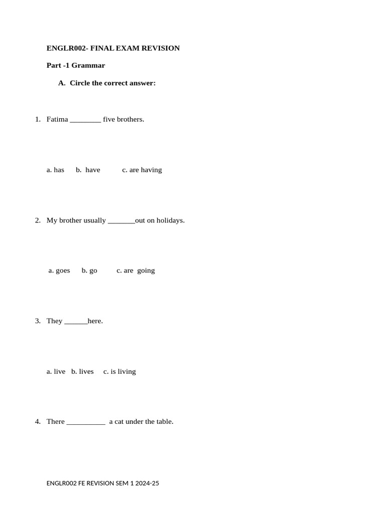 English Exam Revision Guide | PDF