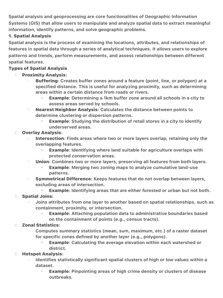 Spatial Analysis and Geoprocessing | PDF | Geographic Information ...