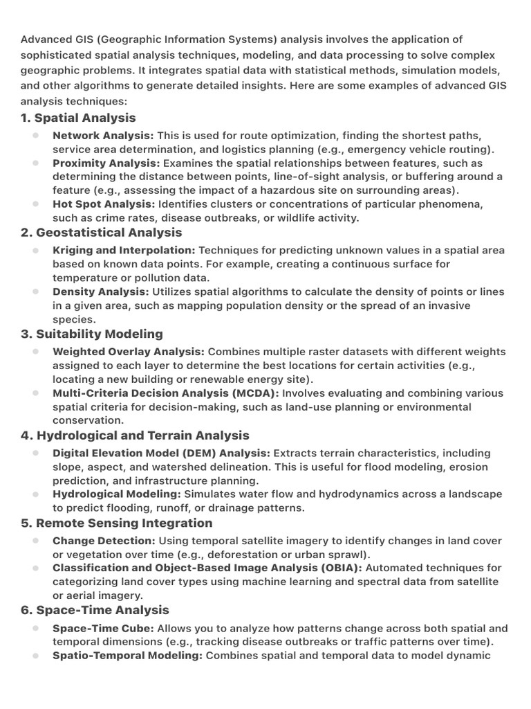 Advanced GIS Techniques and Applications | PDF | Geographic Information ...