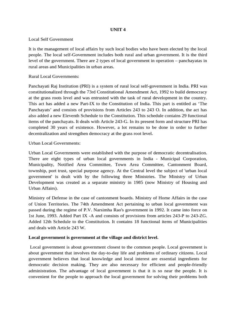 Unit 4 Coi Notes. Docx | PDF | Government | Governance