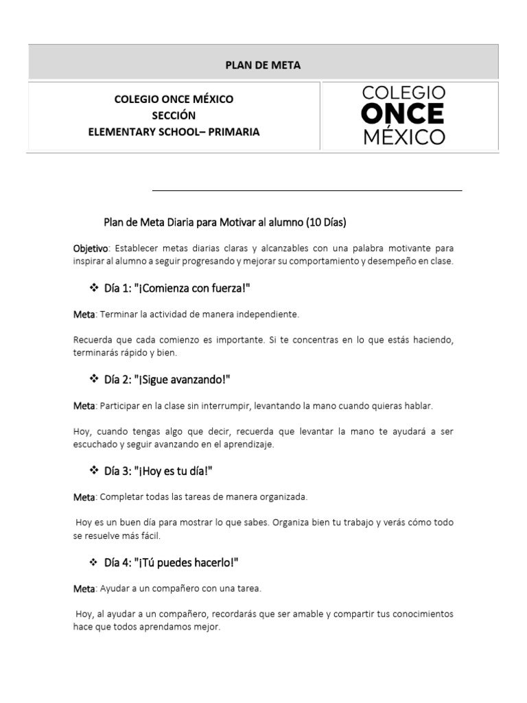 PLAN DE META Carlo | PDF | Cognición | Aprendizaje