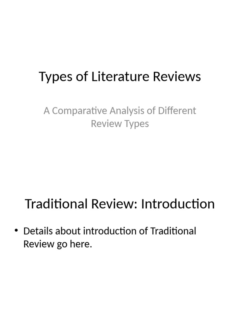 Detailed Literature Review Types | PDF | Systematic Review | Meta Analysis