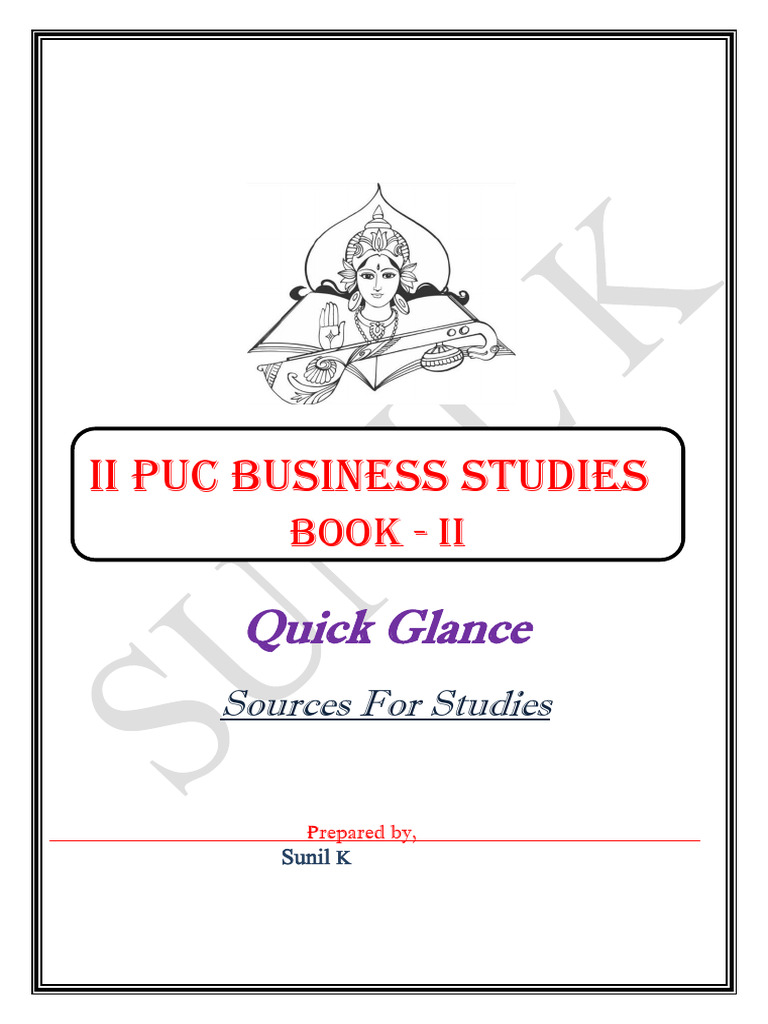 II Puc Bs Quick Glance Part-II | PDF | Stocks | Marketing