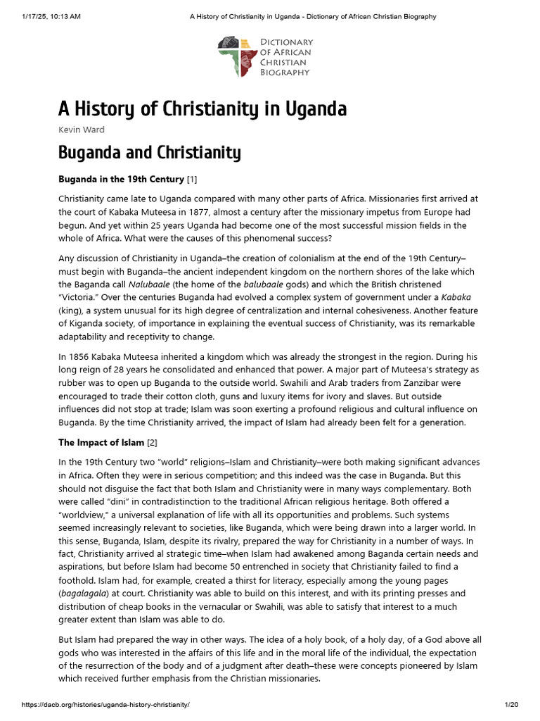 Christianity's Rise in 19th Century Buganda | PDF | Uganda
