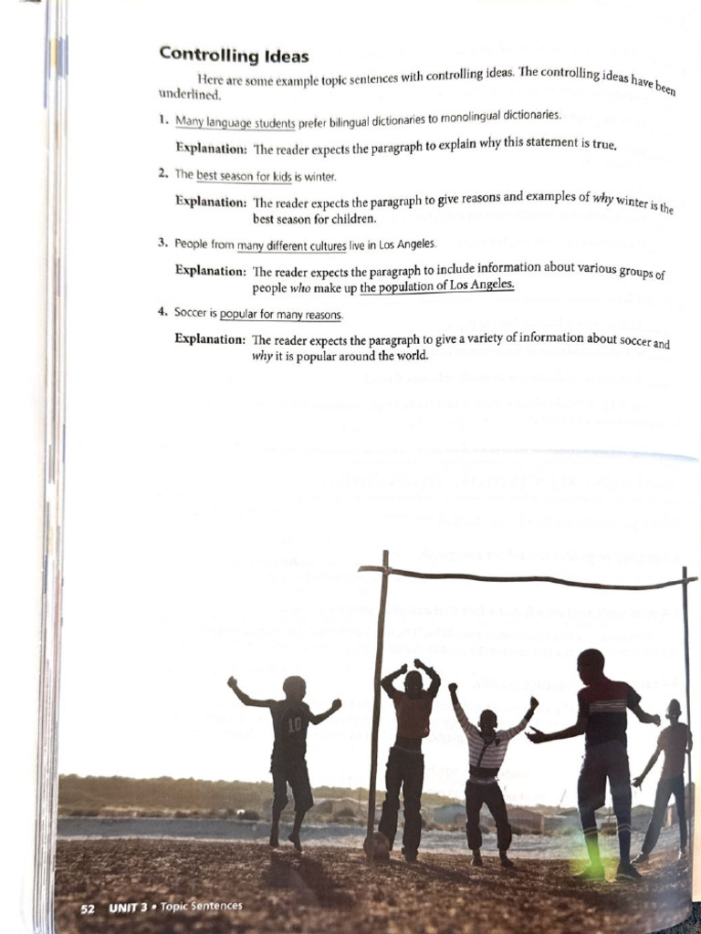 Topic Sentences and controlling ideas | PDF