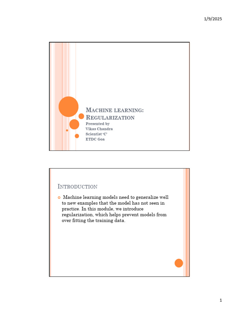 Machine Learning Regularization Techniques | PDF | Regression Analysis ...