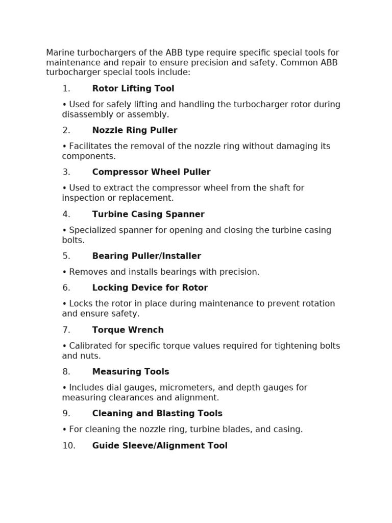 Turbocharger Special Tools | PDF