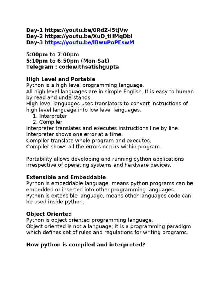 Understanding Python: High-Level Features | PDF