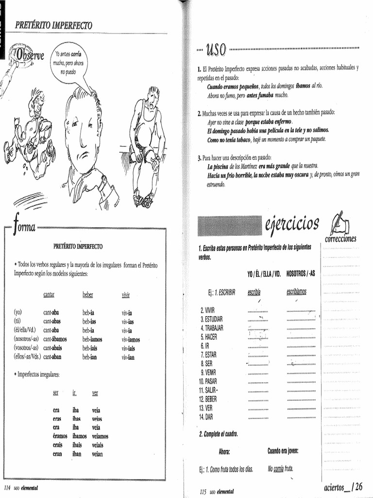 Imperfecto y preterito indefinido | PDF