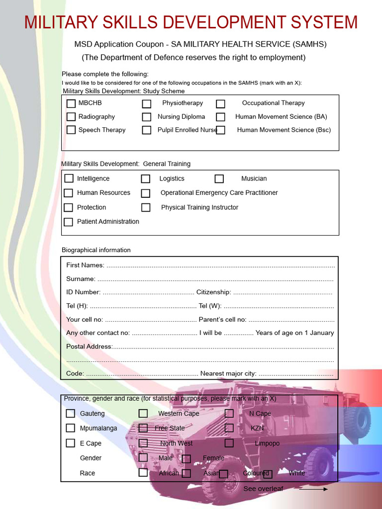 Sa Army Online Application 2024 | PDF | Military | Physical Therapy