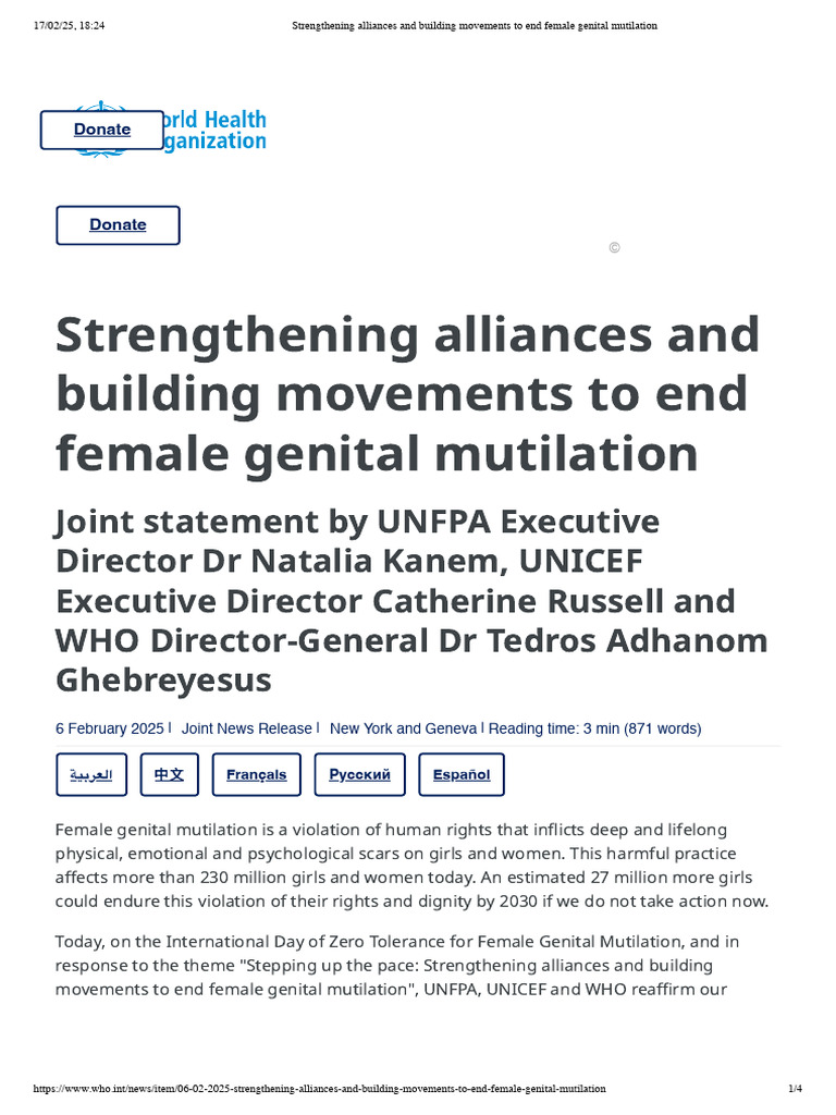 Strengthening Alliances and Building Movements To End Female Genital ...