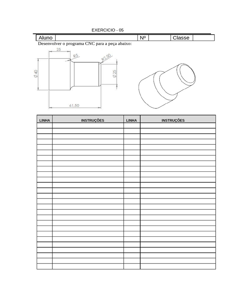 Exercício 5 CNC | PDF