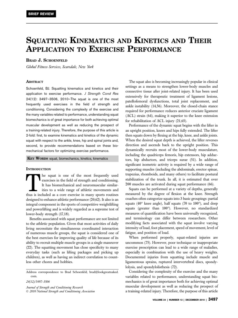 Squat Biomechanics for Performance Optimization | PDF | Knee ...