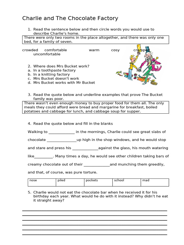 Charlie and the Chocolate Factory Activities | PDF