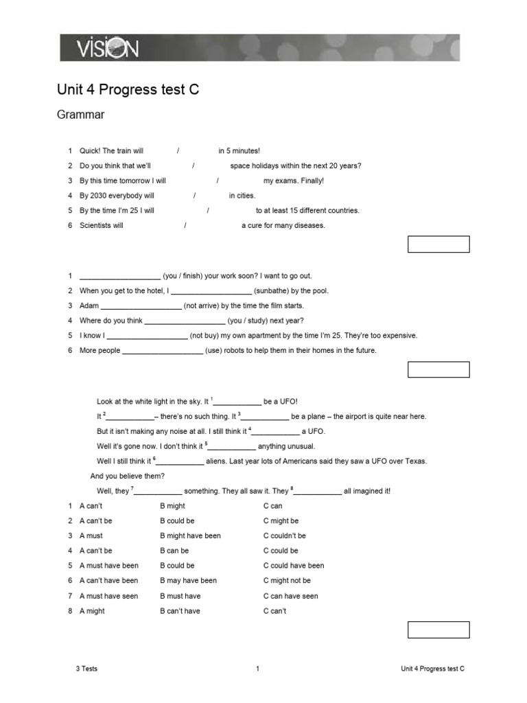 Vision L3 U4 Progress Test C | PDF