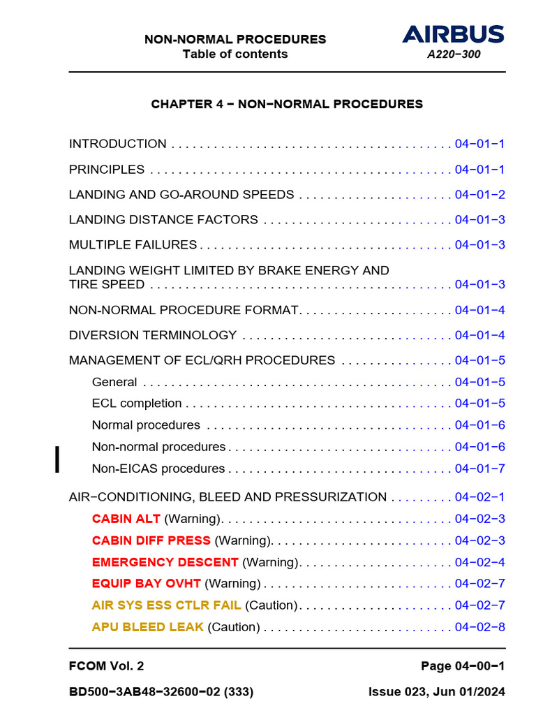 Non Normal Procedures | PDF | Aviation | Aircraft