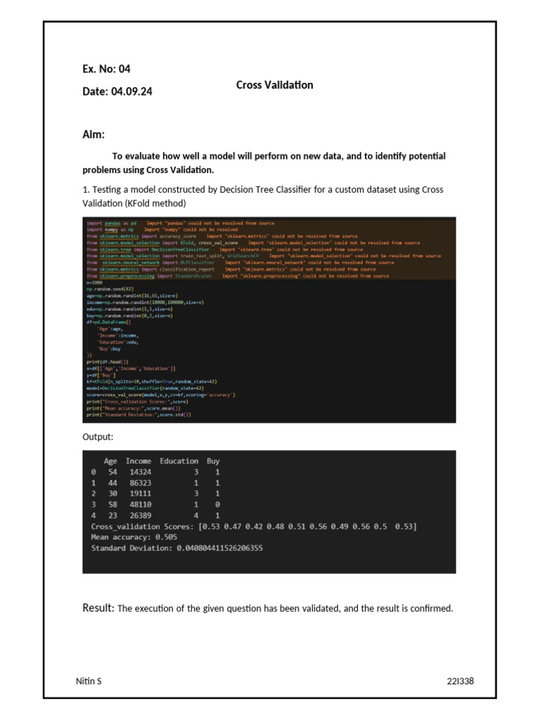 Ex4 CrossValidation | PDF