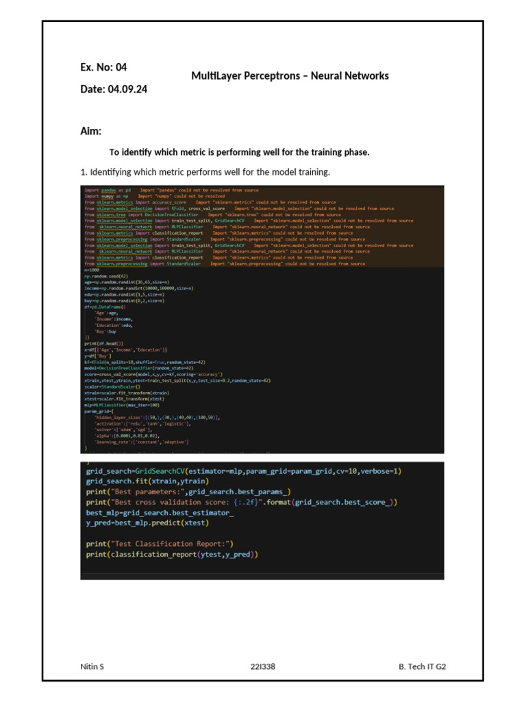 Ex4 NeuralNetworks | PDF