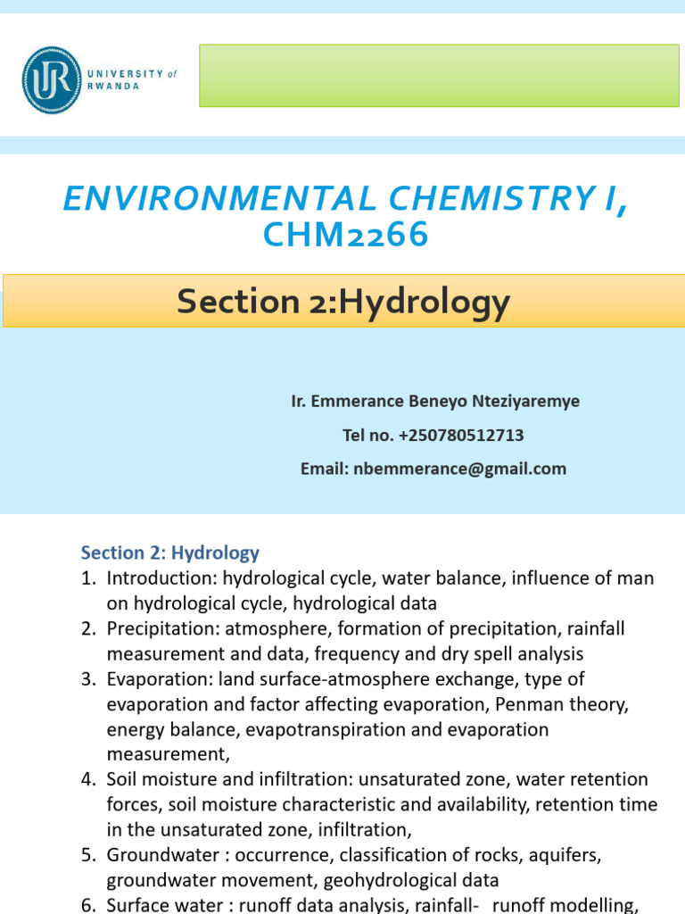 Environmental Chemistry I-Hydrology Part A | PDF | Humidity | Water Vapor