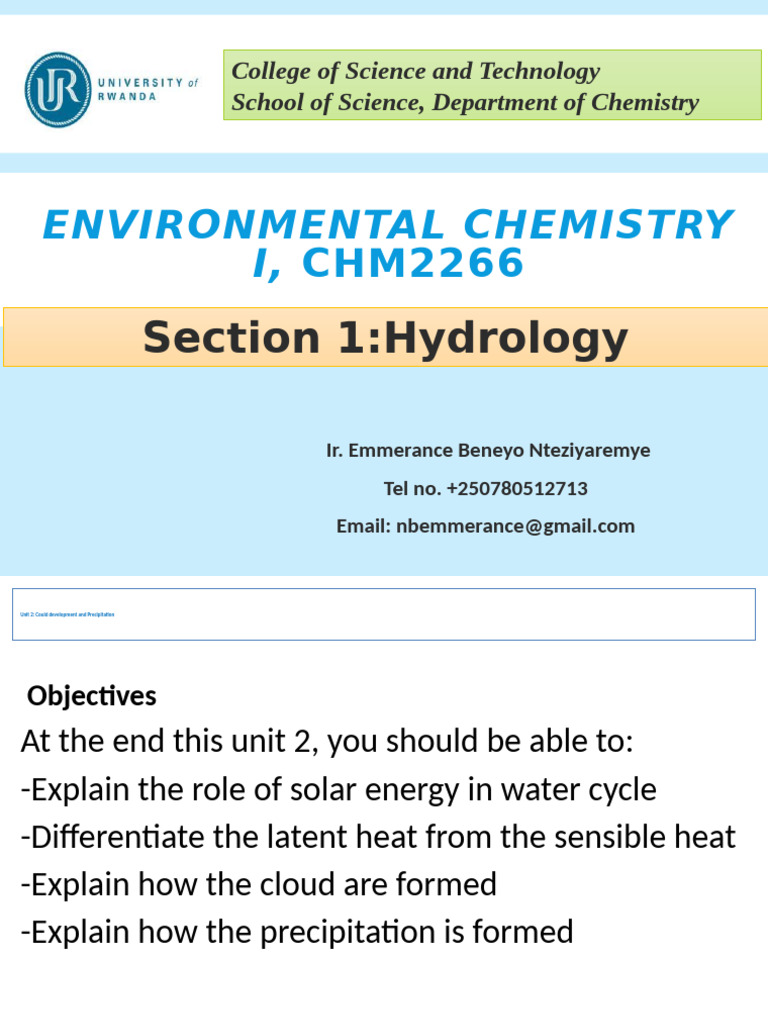 Week 4 - (C) Session 3-Environmental Chemistry I-Hydrology-1 | PDF ...