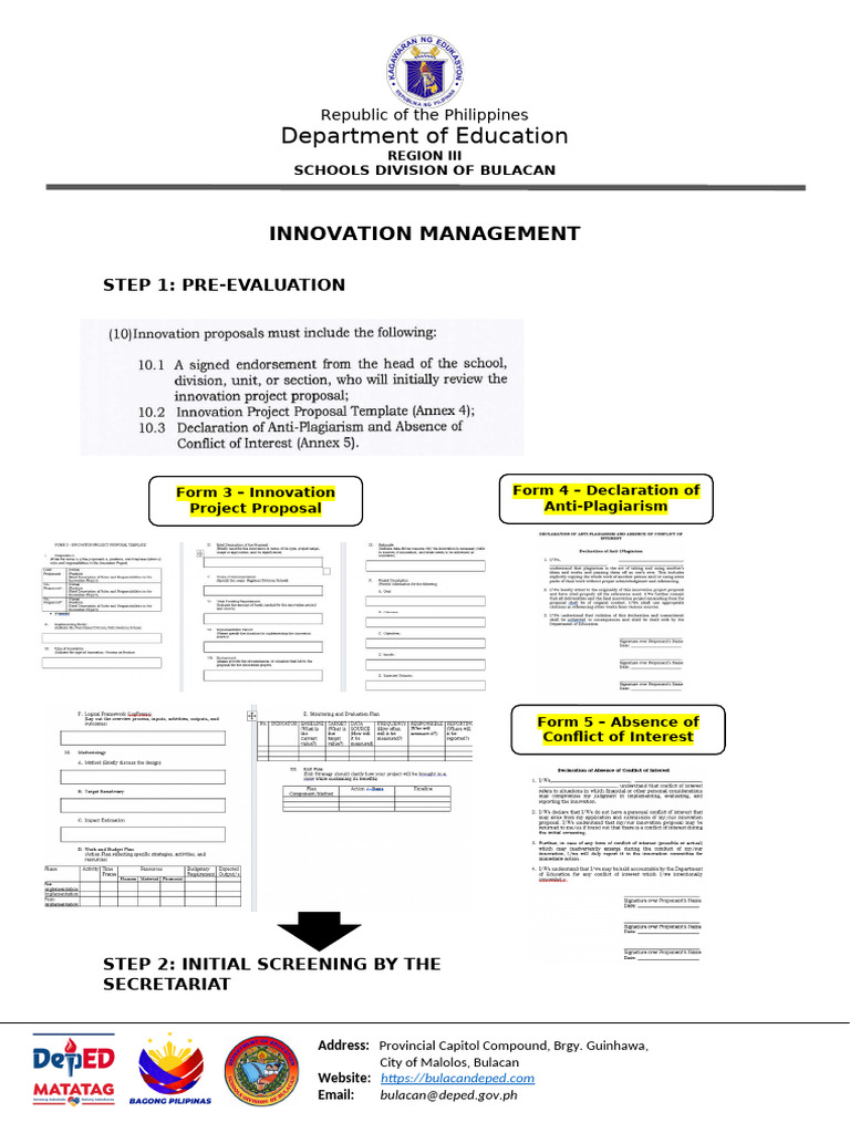 Steps of Innovation Management Sdo Bulacan | PDF