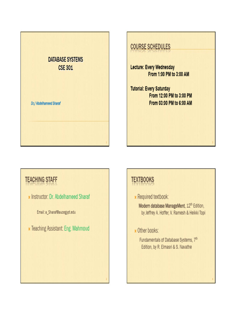 CSE301 lec1 | PDF | Databases | Data Model