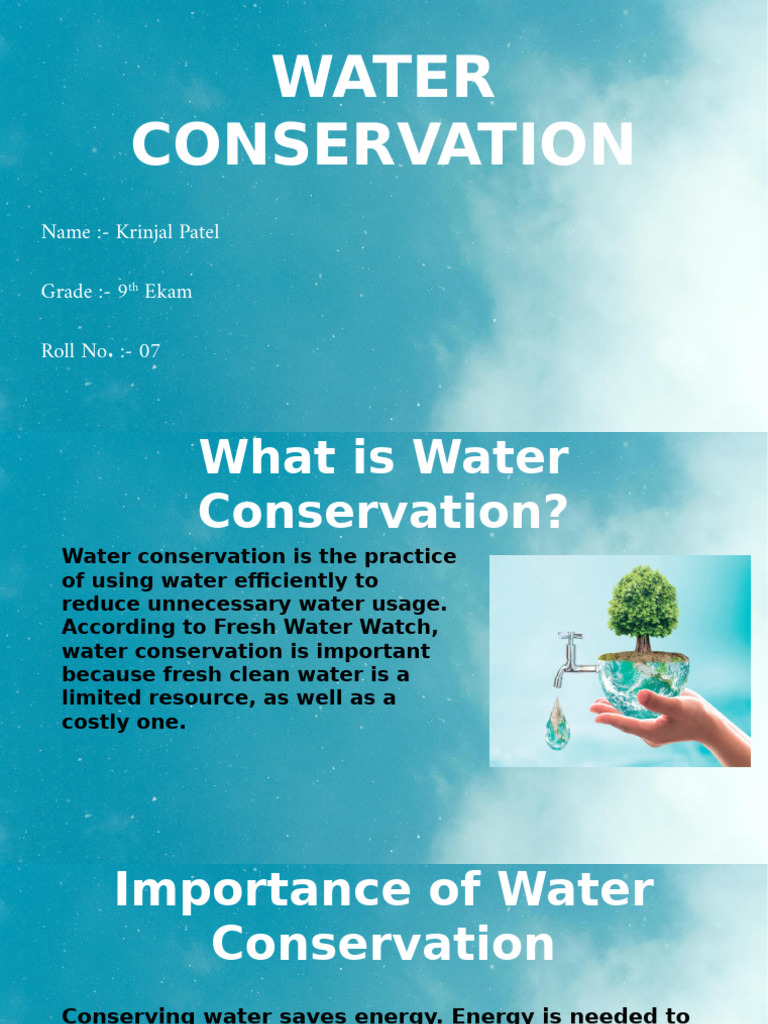Water Conservation Practical | PDF
