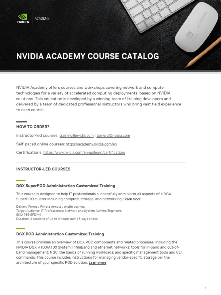 NVIDIA Academy Courses Catalog-1 | PDF | Computer Engineering ...