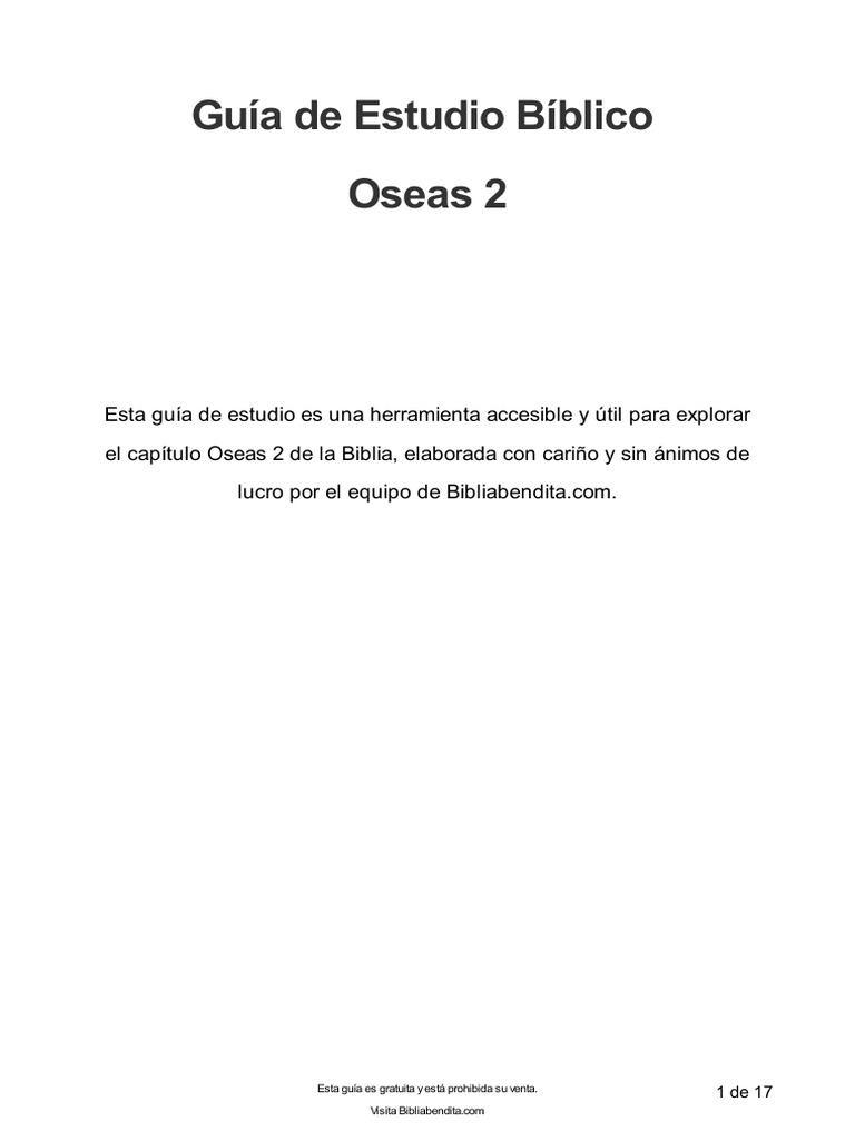 Estudio Bíblico Oseas 2: Reflexiones y Aprendizajes | PDF | Biblia