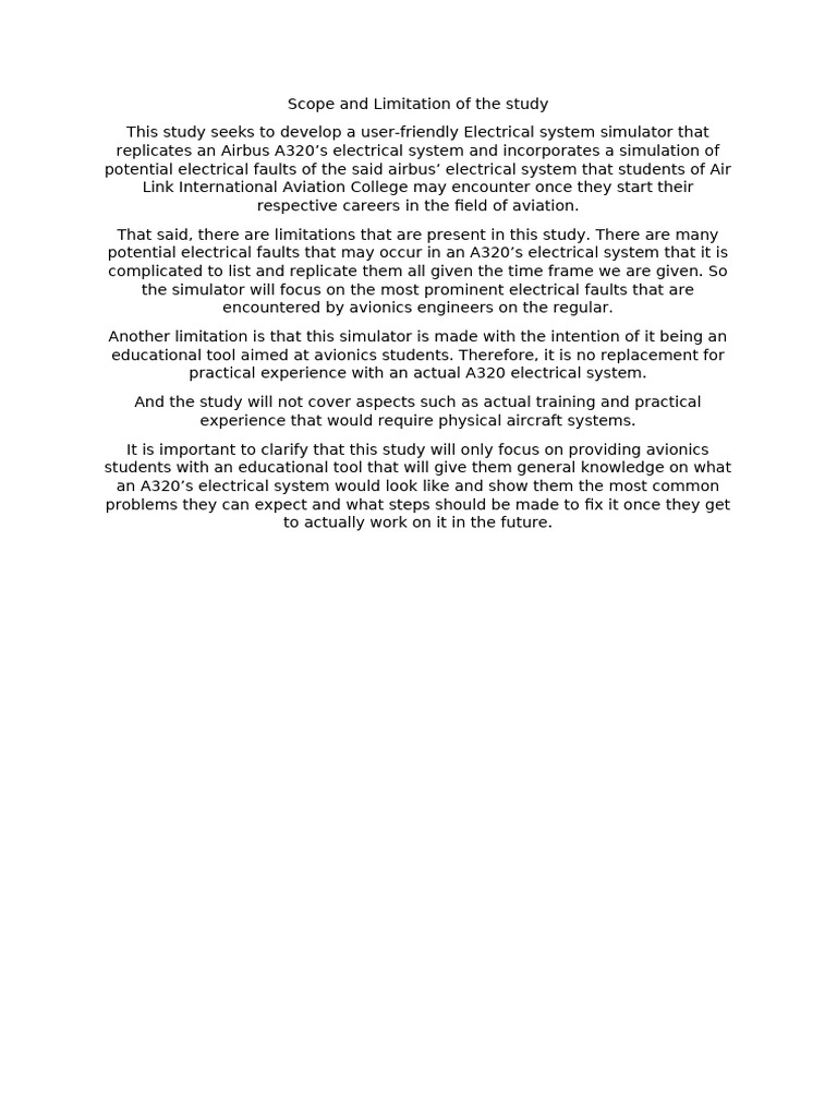 Scope and Limitation of The Study | PDF