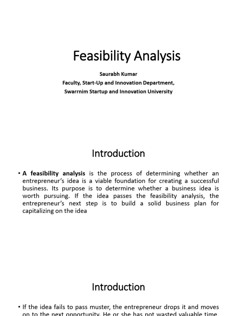 Feasibility Analysis | PDF | Entrepreneurship | Business Process