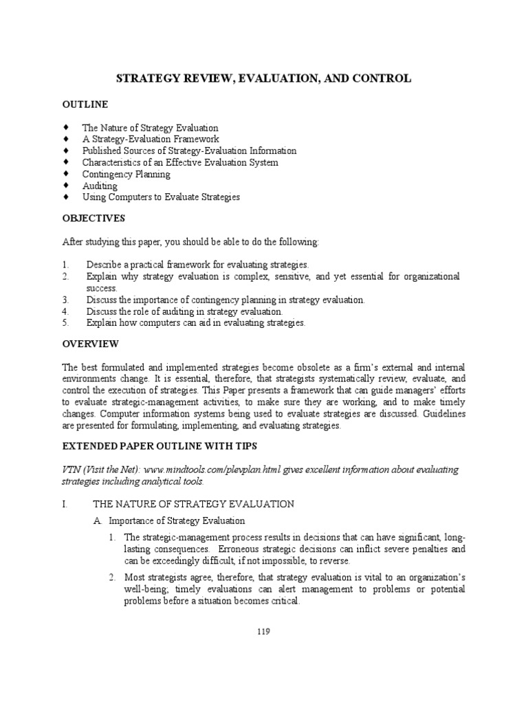 CIPS Strategy Review Eval Control | PDF | Strategic Management | Audit