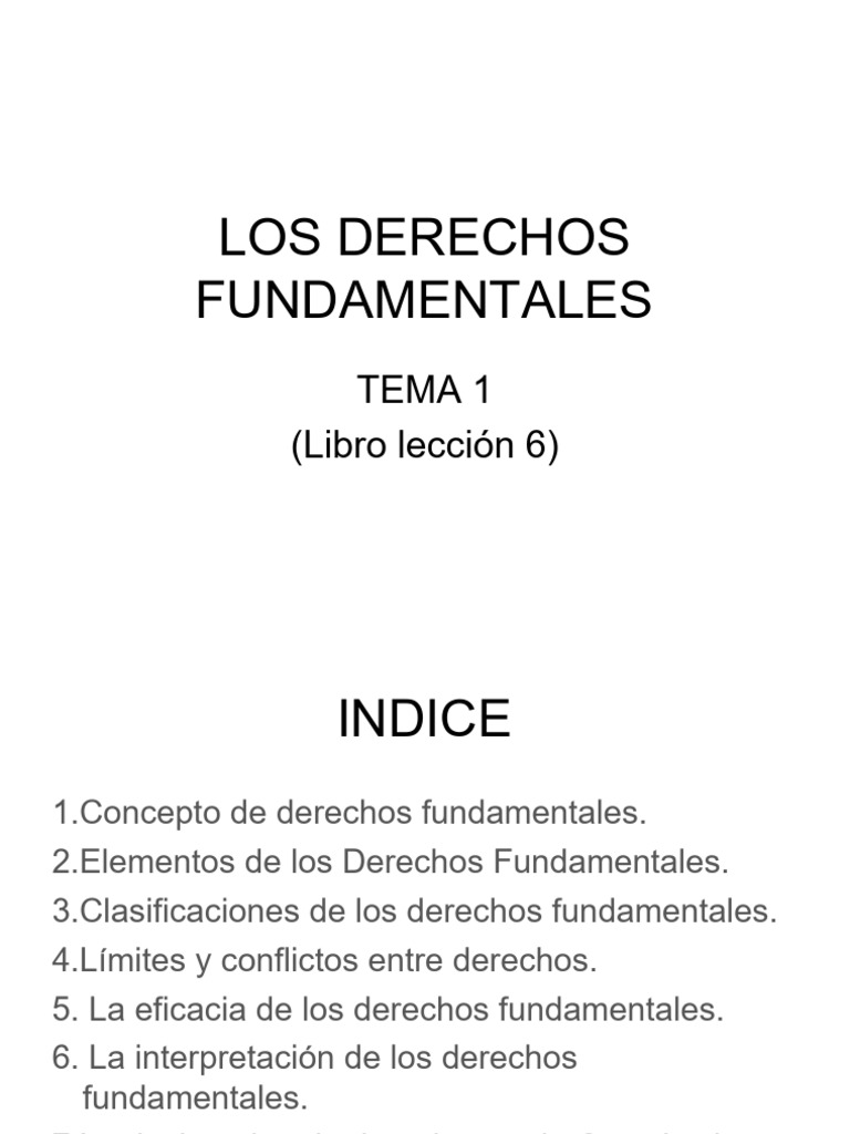 TEMA 1 Los Derechos Fundamentales Esquema ...