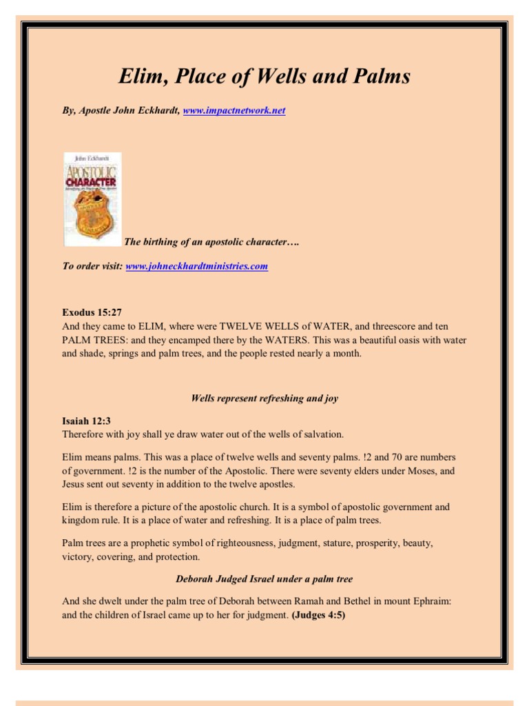 Elim, Place of Wells and Palms | PDF | Religion & Spirituality