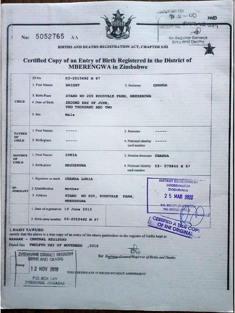 Bright Chanda Certified Documents_compressed | PDF