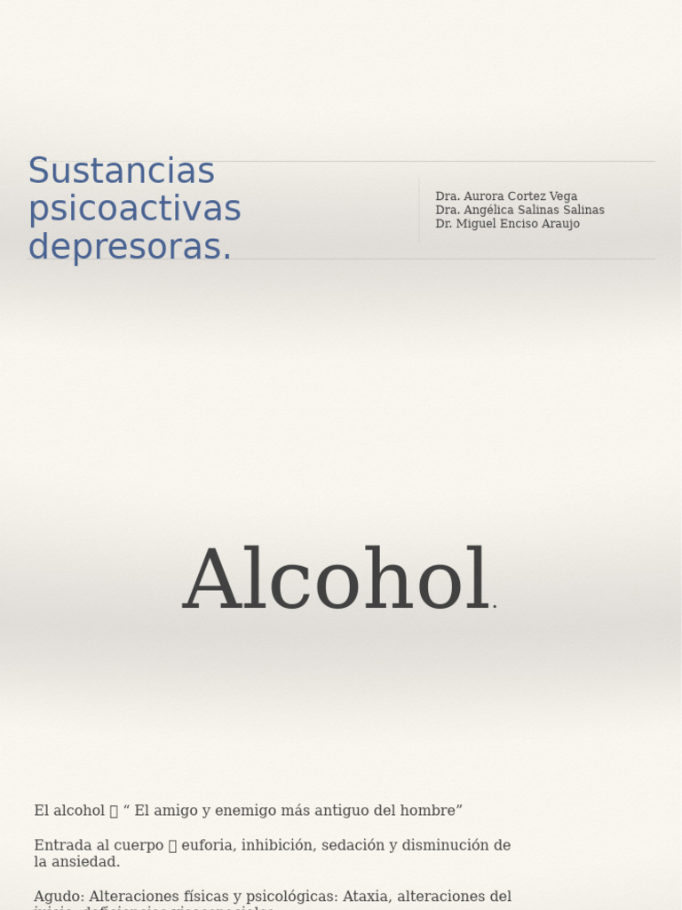 Sustancias Psicoactivas Depresoras | PDF | Opioide | Cannabis (Droga)