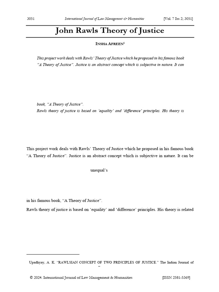 John Rawls Theory of Justice | PDF | Justice | Crime & Violence