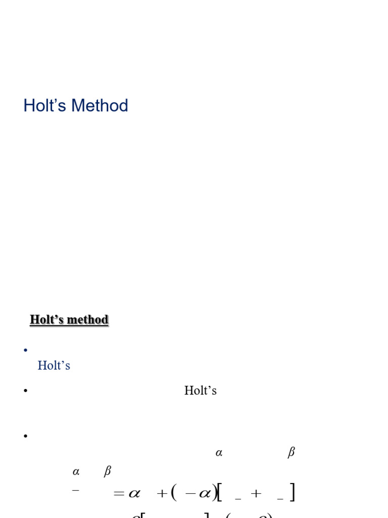 Holt's Double Exponential Smoothing Guide | PDF | Applied Mathematics | Statistical Analysis