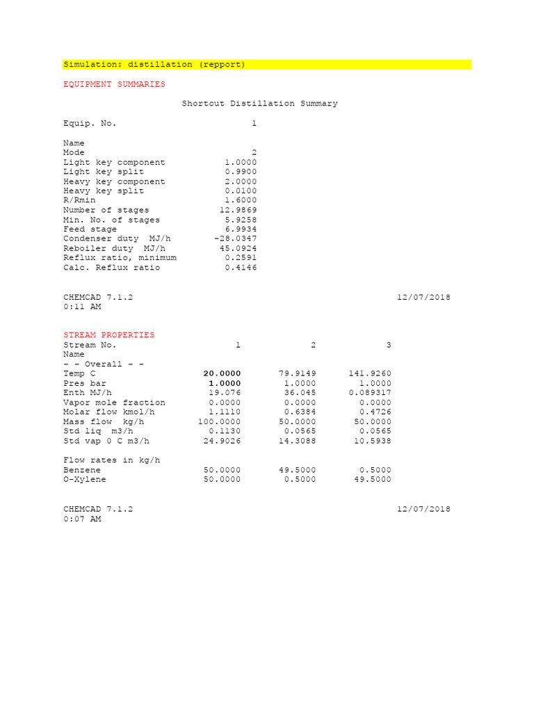 Simulation distillation | PDF