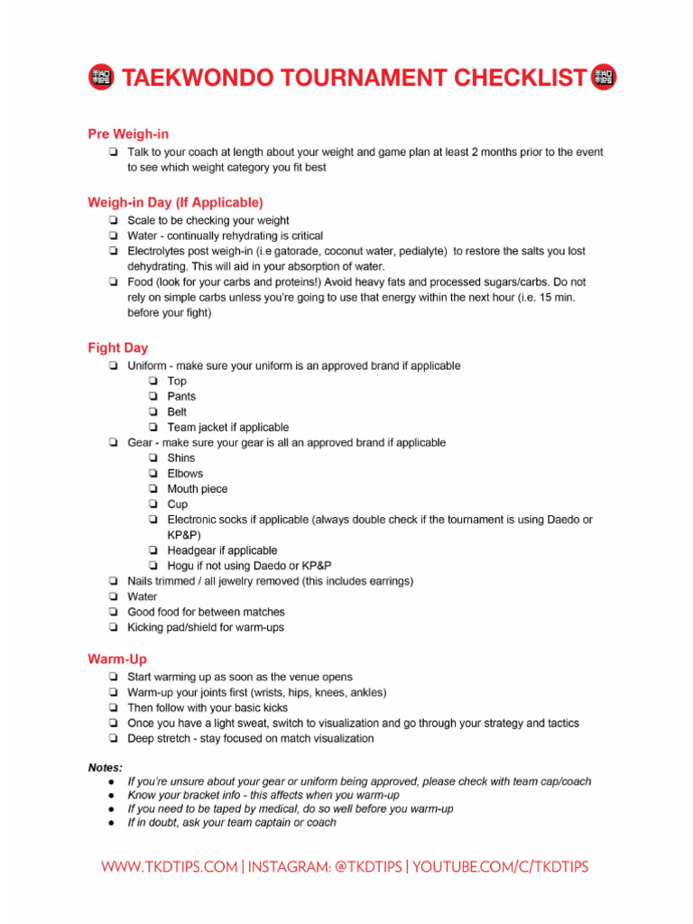 tkdtips-tournament-checklist | PDF