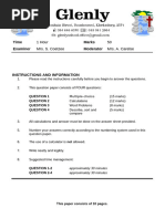 Examination Term 4 Grade 7 2025 Paper 1 Exemplar | PDF | Numbers ...