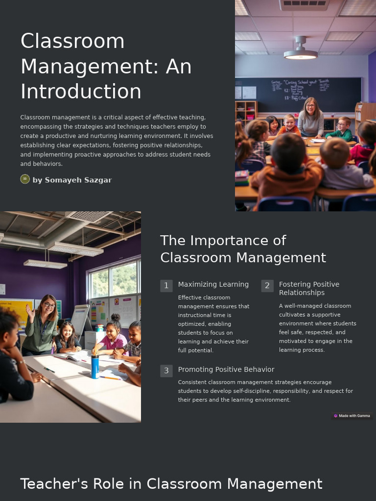 Classroom Management An Introduction | PDF | Classroom Management ...