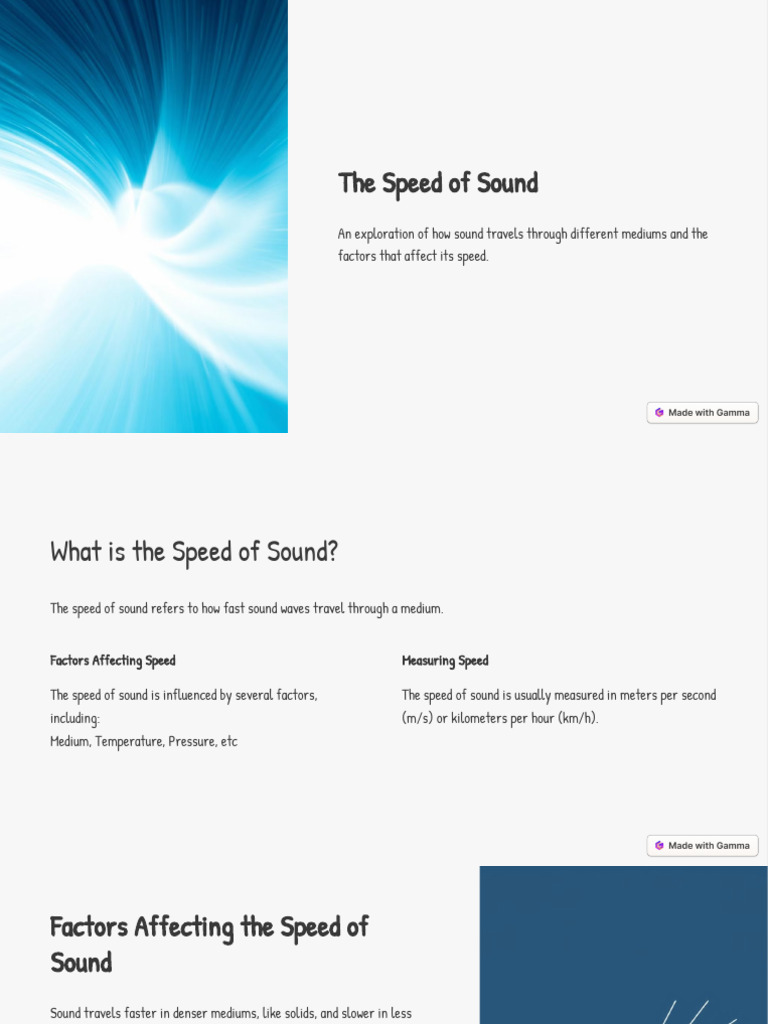 The Speed of Sound | PDF