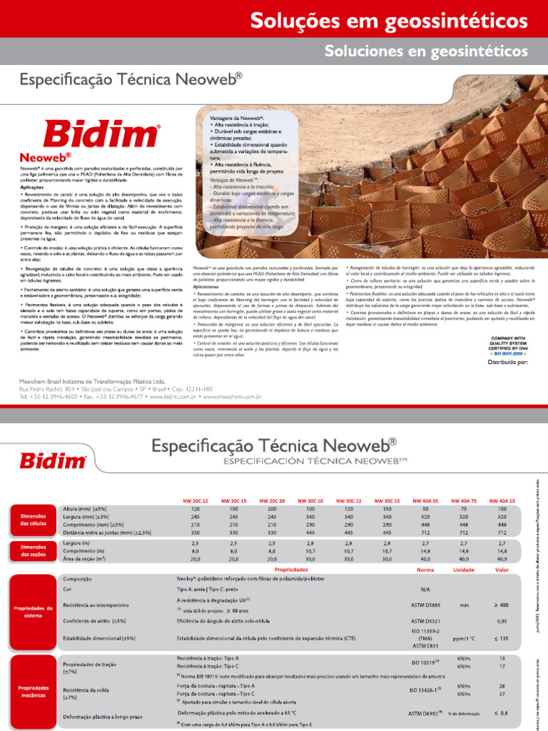 Ficha técnica - Neoweb | PDF