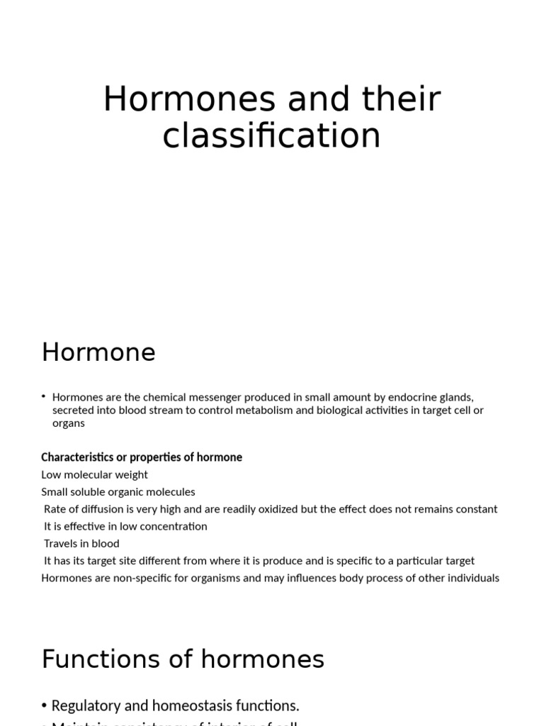 Hormones and Their Classification | PDF