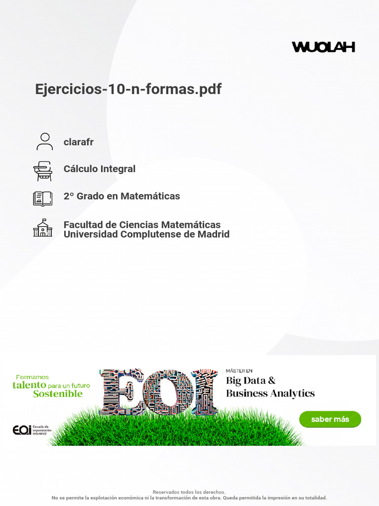 Wuolah Free Ejercicios 10 n Formas (1) | PDF | Matemáticas
