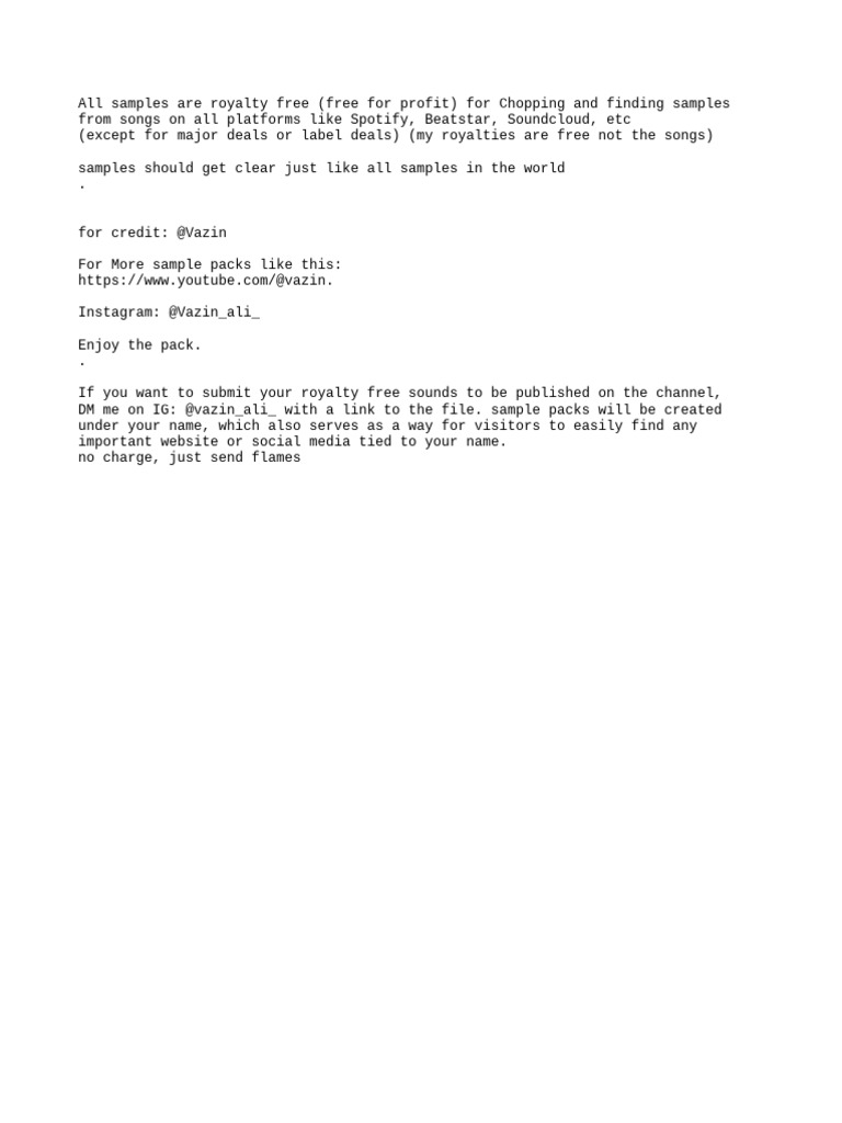 !samples Terms of Use! | PDF